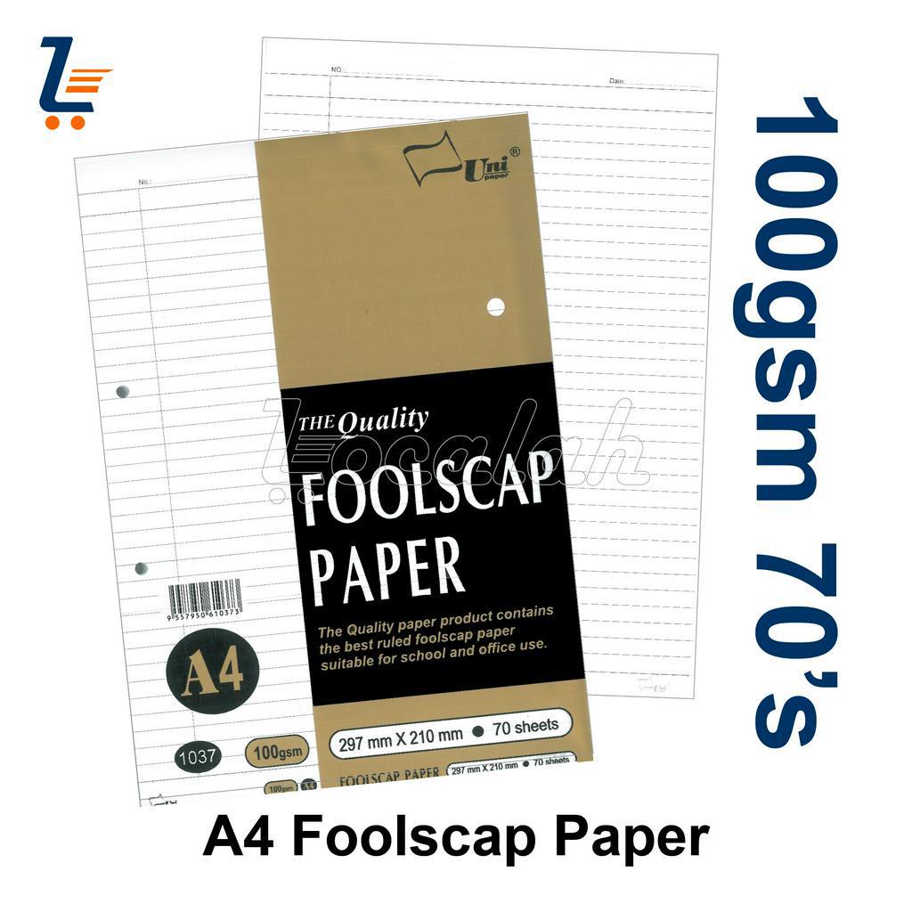 100gsm 70's Foolscap Paper / Exam Sheet / Kertas Kajang (Uni) | Shopee ...