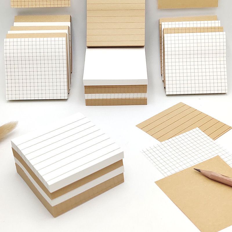 Kraft Paper / White Paper Sticky Notes Memo Pad 7.6x7.6cm 80 sheets ...