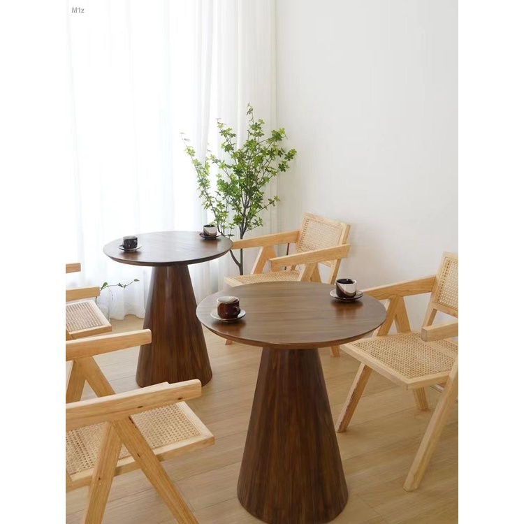 American retro round small round table semi-circle small apartment ...