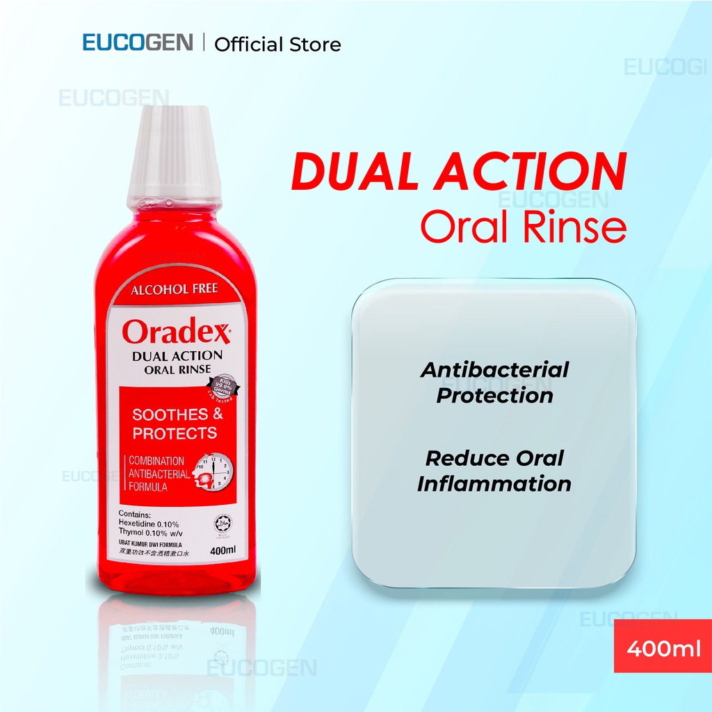[EXP 8/25] Oradex Dual Action Mouthwash Mint (400ml) - 100% Alcohol ...