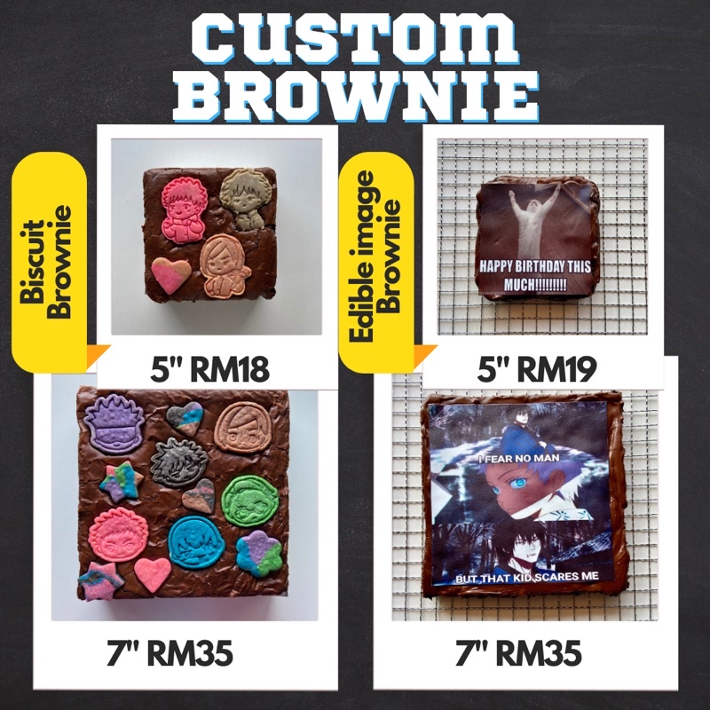 Custom Biscuit Brownie & Edible Image Brownie | Shopee Malaysia