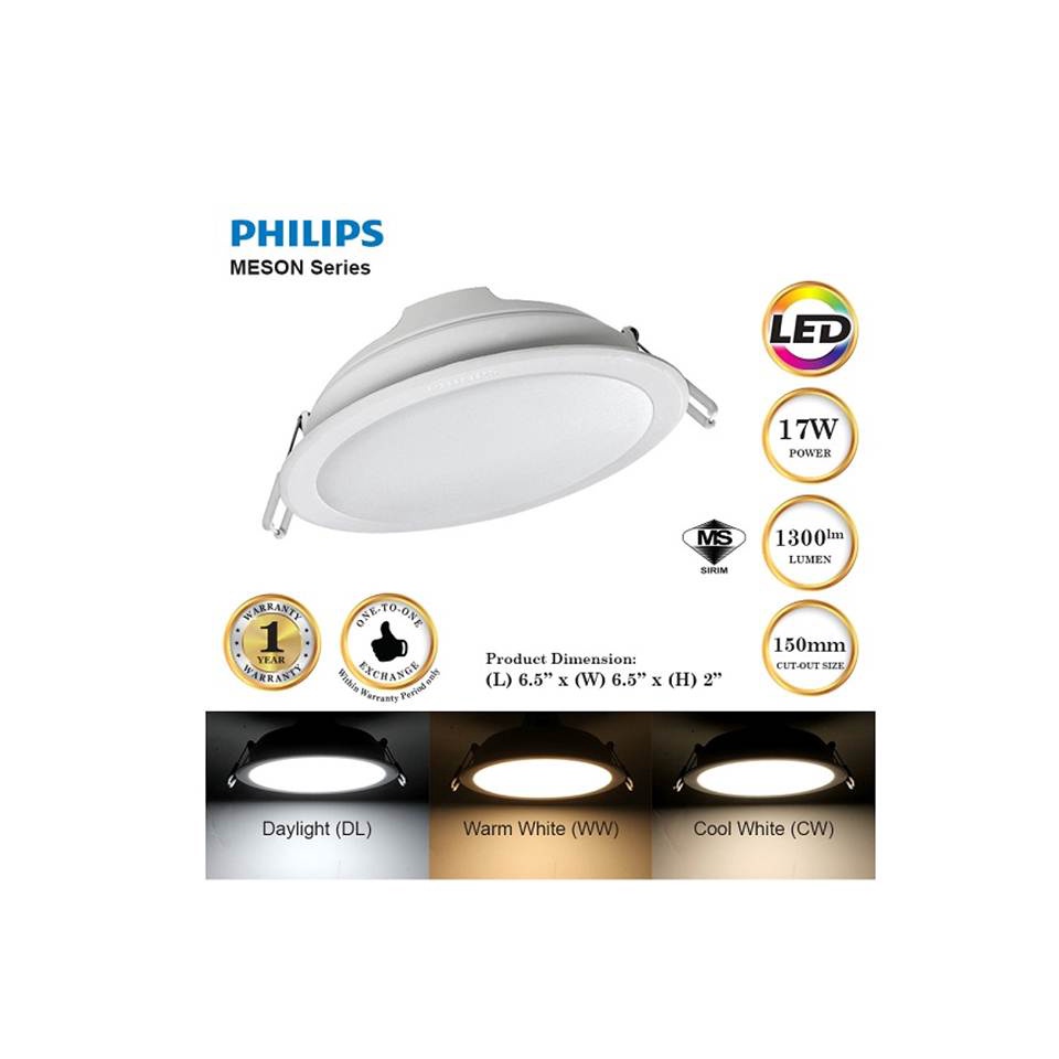 PHILIPS 6″ 17W LED DOWNLIGHT 59466 MESON (ROUND) | Shopee Malaysia