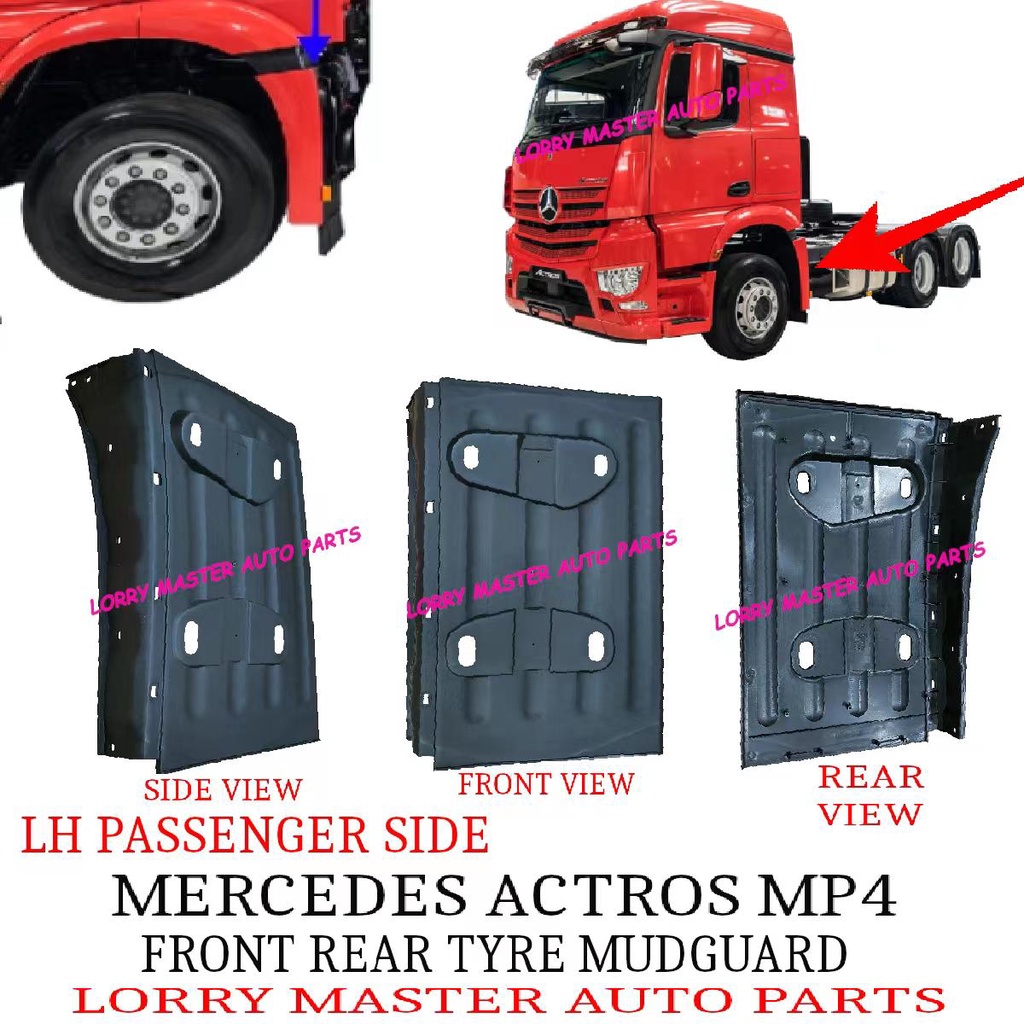 J130S11 FRONT REAR TYRE MUDGUARD MERCEDES ACTROS MP4 LH PASSENGER SIDE ...
