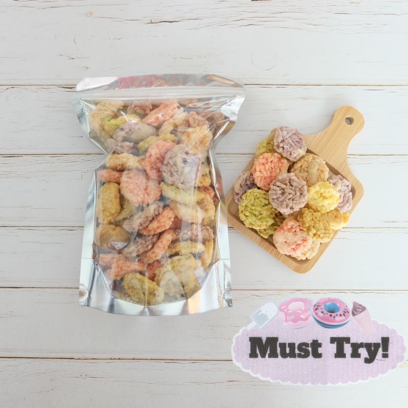 Mini Rice Cracker, Less sweet and crispy / ข้าวแต๋นจิ๋ว 150g | Shopee ...