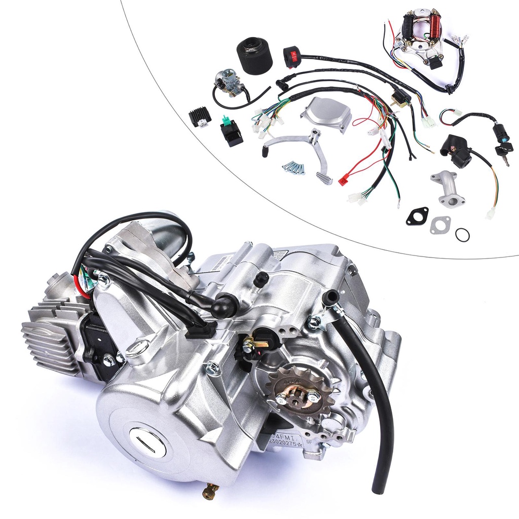 AP03 125CC 4-Stroke Semi-Auto Engine Motor Set for Go Kart ATV Quad ...