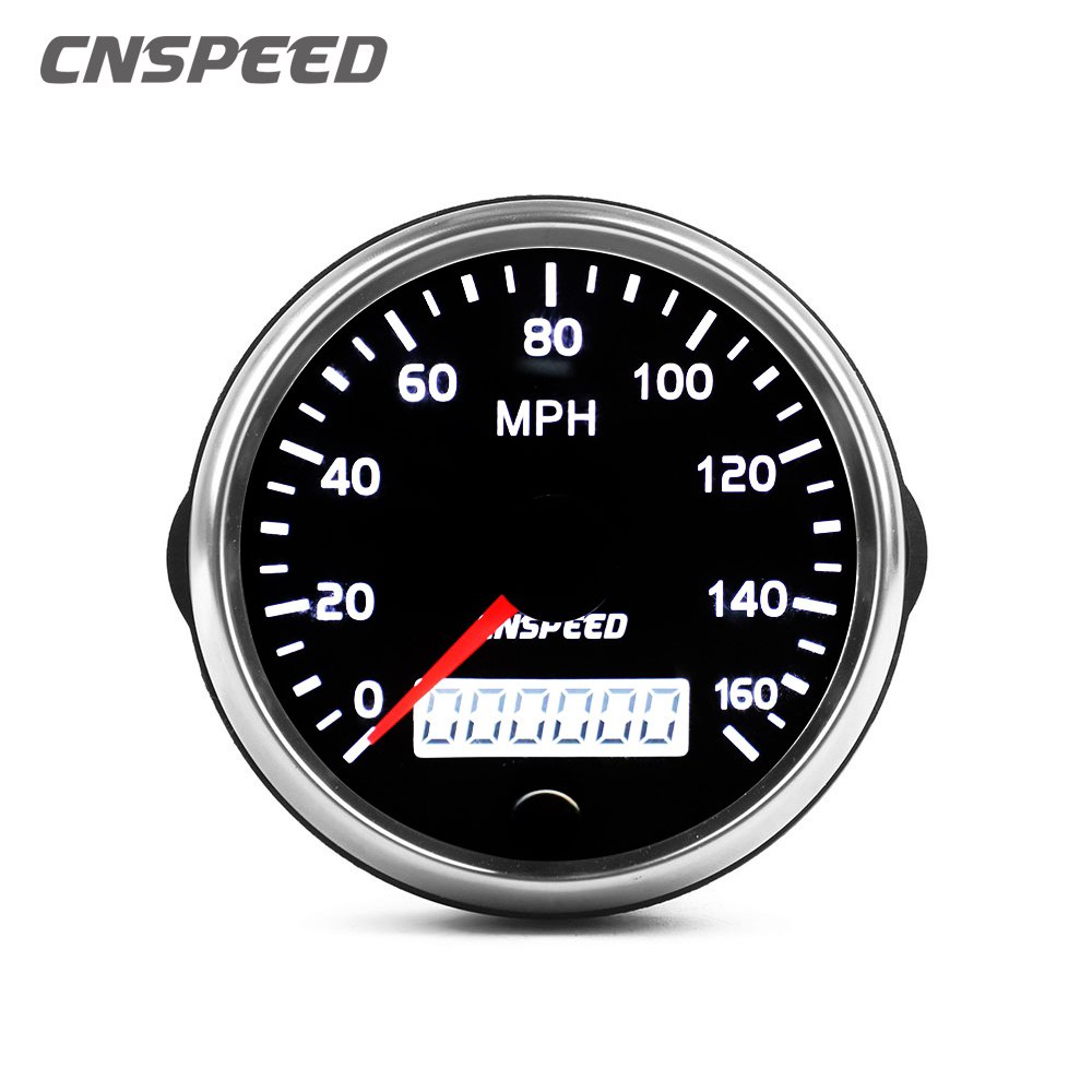 Universal Speedometer 12V/24V 85mm 160MPH Speed Gauge Meter With White ...
