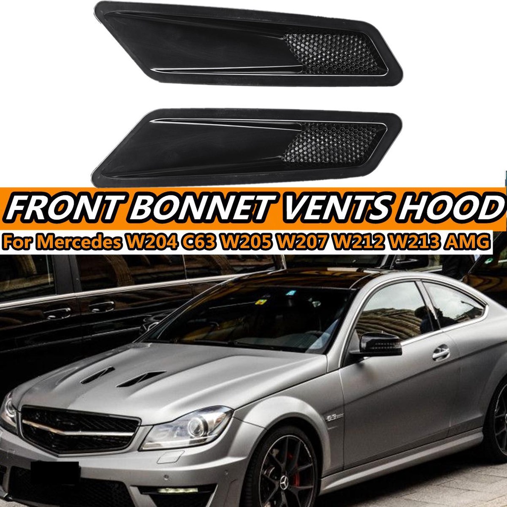 2PCS Engine Hood Vent Louvers For Mercedes Benz W204 C63 W205 W207 W212 ...