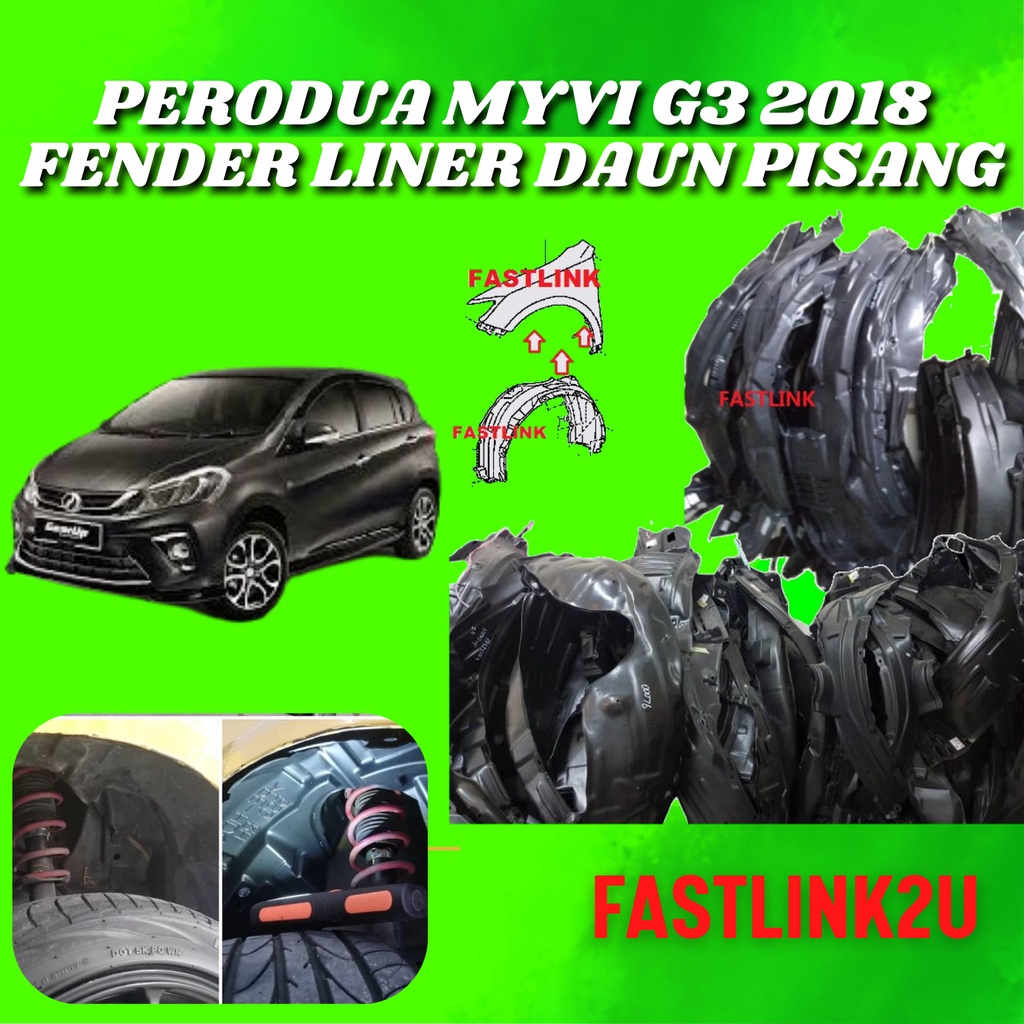 Fastlink Perodua Myvi G3 2018 Fender Cover Liner Protector Daun Pisang ...