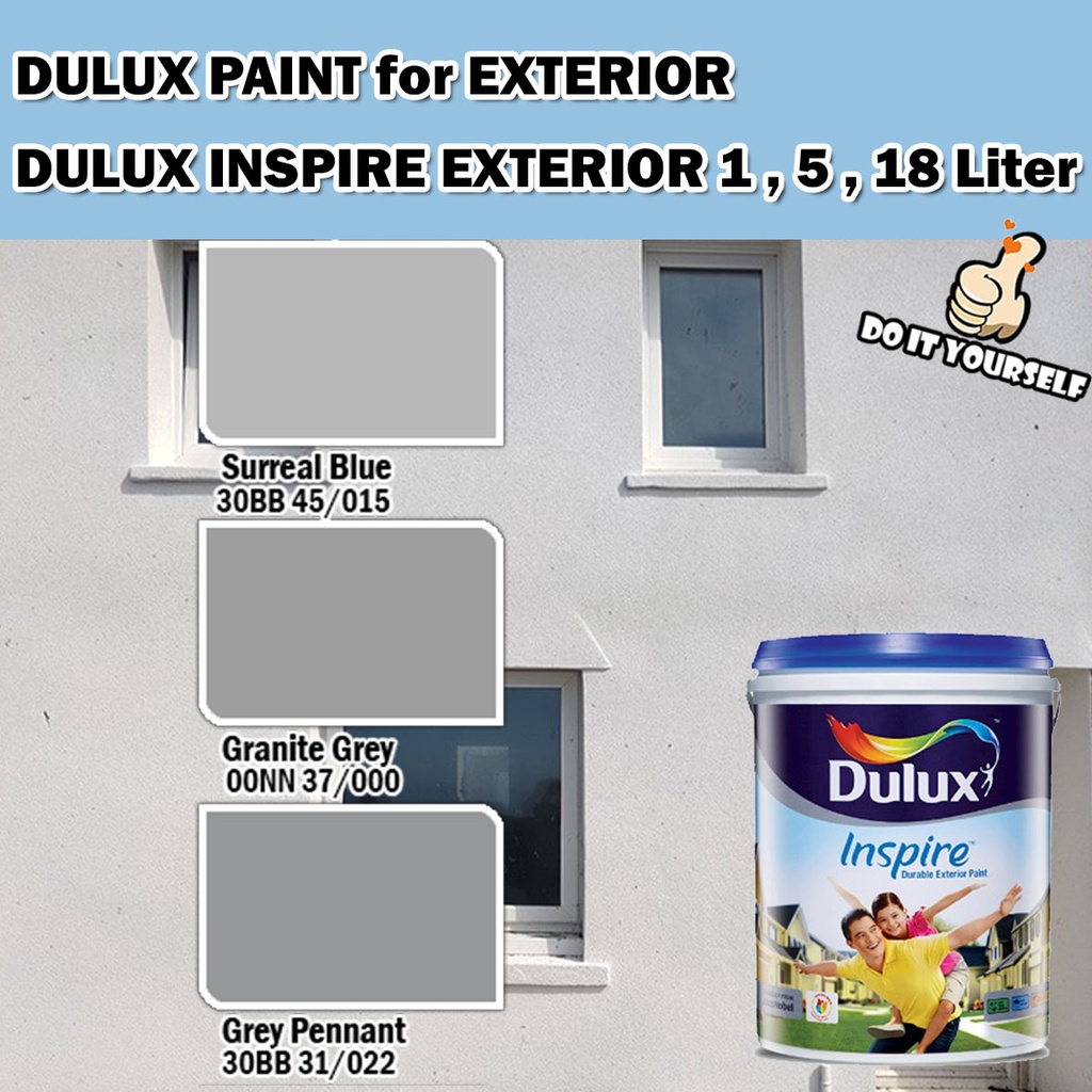 ICI DULUX INSPIRE EXTERIOR PAINT COLLECTION 5 Liter Surreal Blue ...