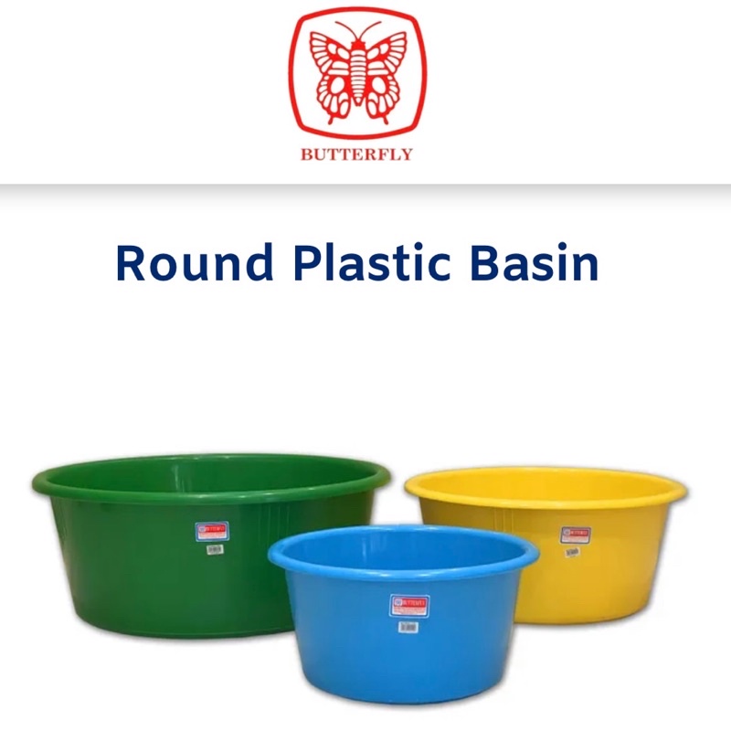 BUTTERFLY Thick Round Plastic Wash Basin / Basin Cuci Pinggan / Baldi ...