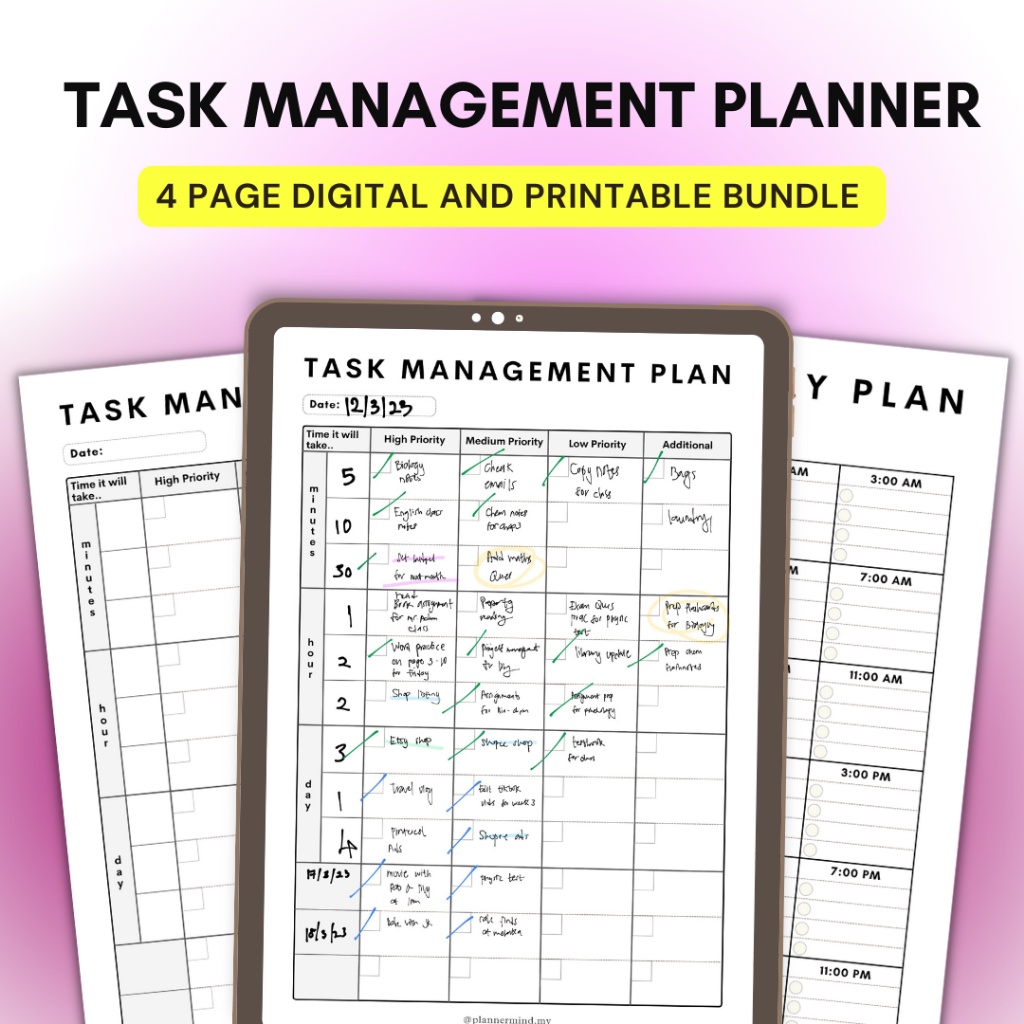 Task Priority Management Planner Template Printable Digital Download ...
