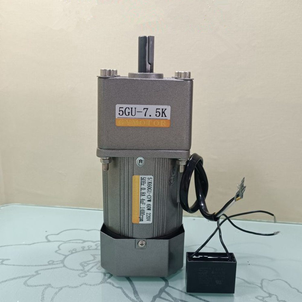 AC 220V 60W 45rpm - 675rpm Single Phase Gear Motor, Fixed / Constant ...