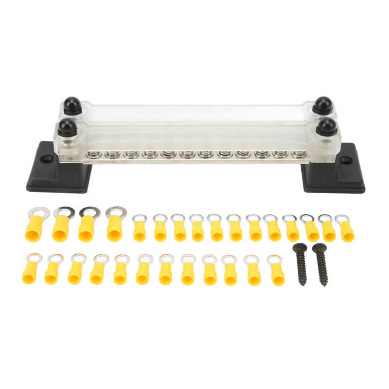 Power Distribution Terminal Block with Cover 24 Terminal 150A 12-48V ...
