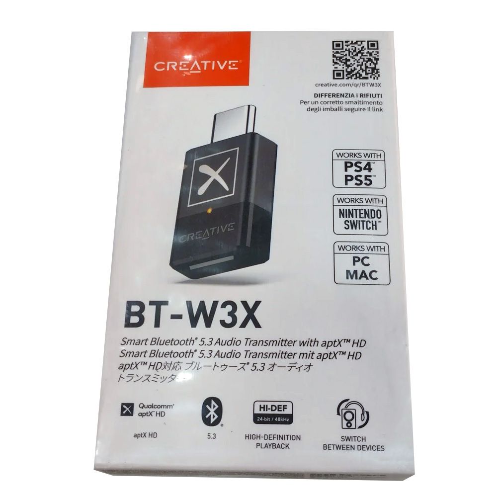 Creative BT-W3X Smart Bluetooth 5.3 Audio Transmitter with aptX HD ...