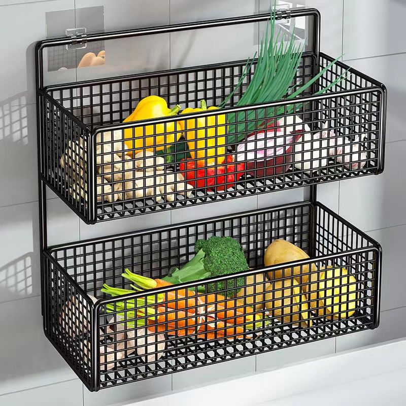 Kitchen storage rack onion ginger garlic wall hanging storage of ...