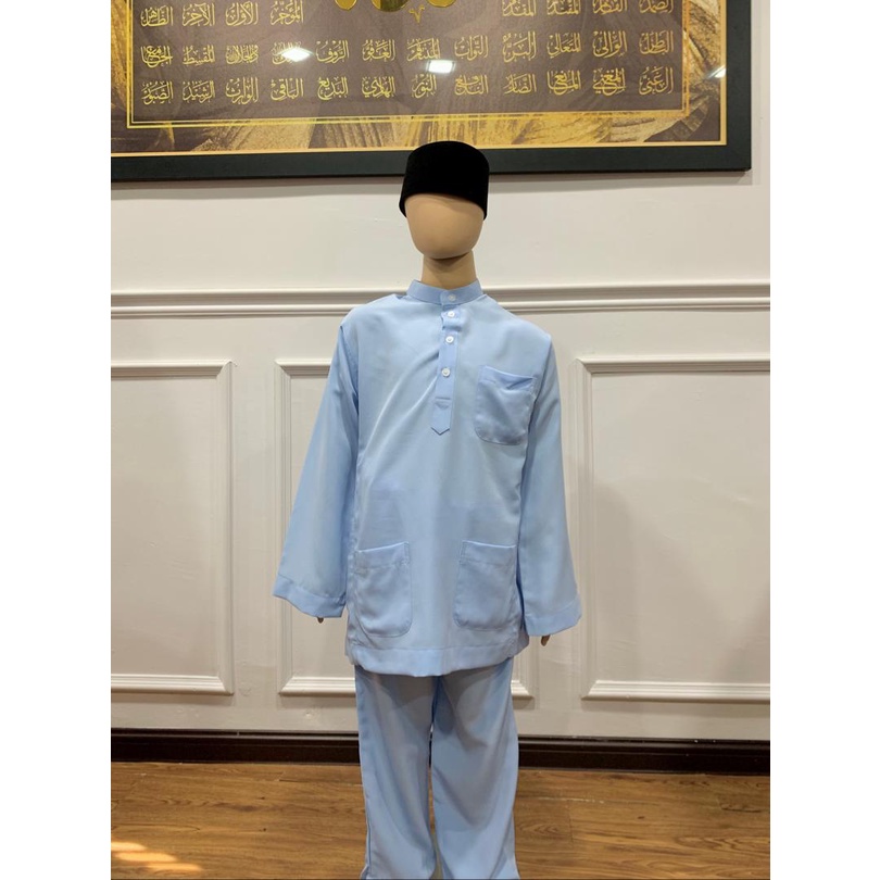 BAJU KAFA KEDAH BAJU KAFA BIRU MUDA BAJU KAFA SEPASANG BAJU MELAYU BIRU ...