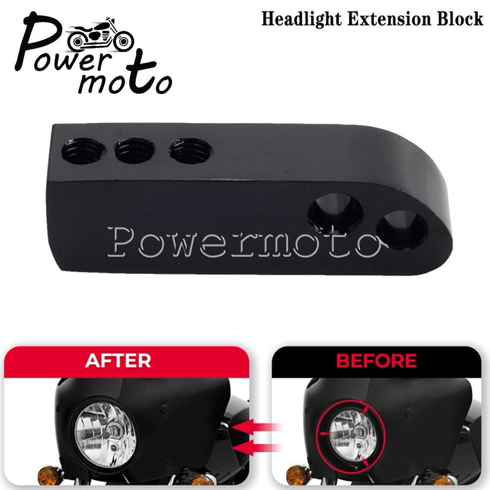 Black Headlight Extension Block For Harley Dyna Super Glide FXD FXDC ...