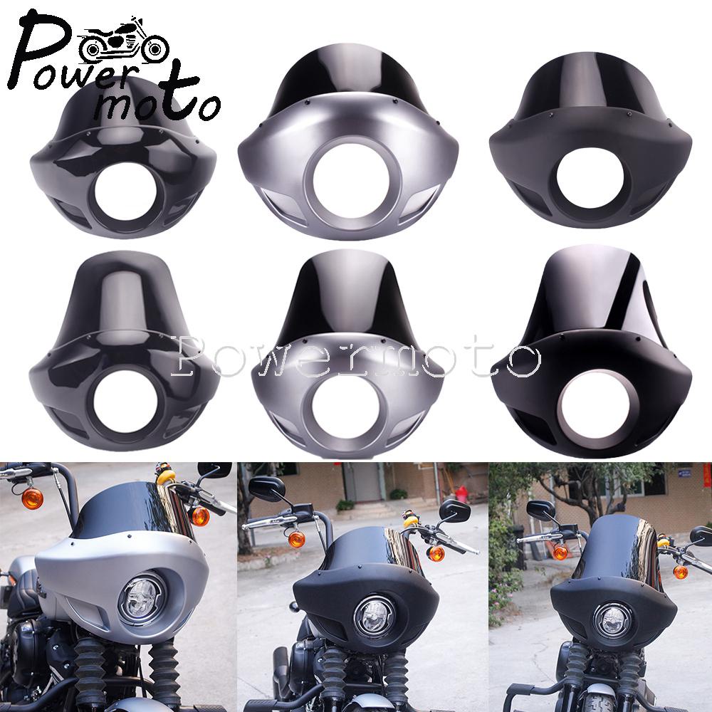 For Harley Dyna Cafe Racer Cruiser Fat Bob Street Glide Touring Batwing ...