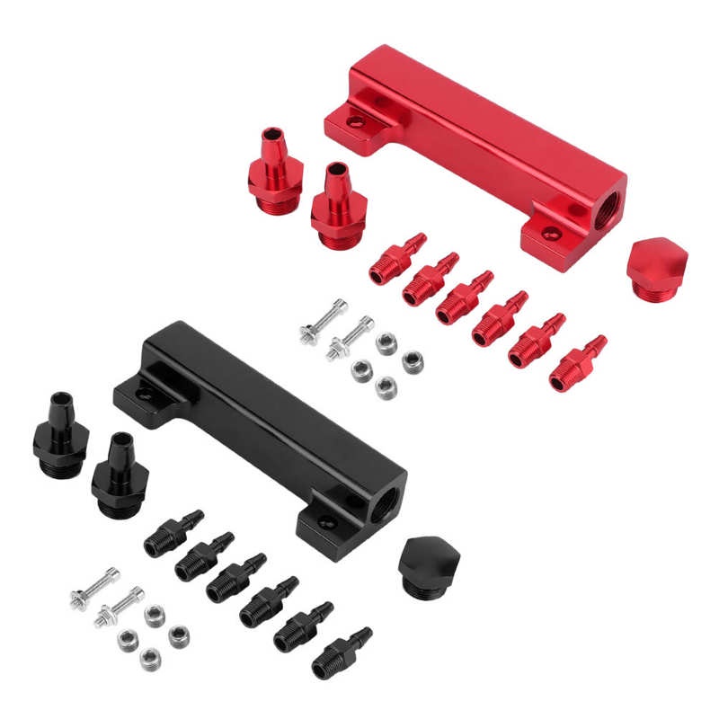 Universal 6 Port Vacuum Block Intake Manifold Kit Fuel Gas Wastegate ...