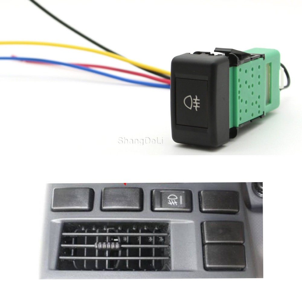 Orange Fluorescent LED Light Rear Fog Lamp Switch Battery Power Supply ...