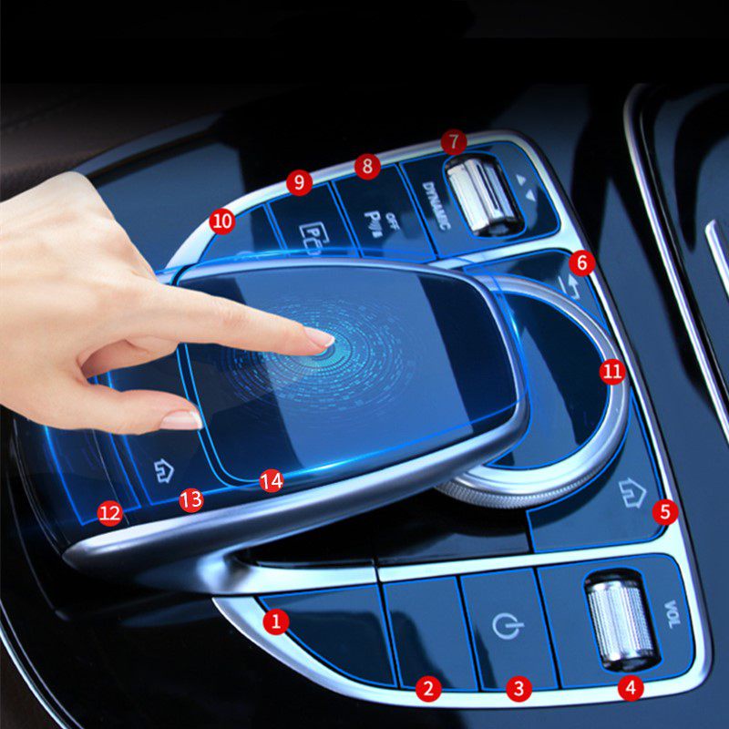 Car Center Console Multimedia Mouse Button Protector Film For Mercedes ...