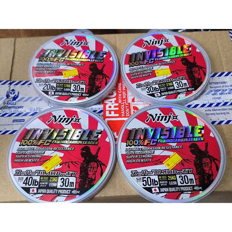 NINJA INVISIBLE 100% FC FLUOROCARBON LEADER 30 METER | Shopee Malaysia