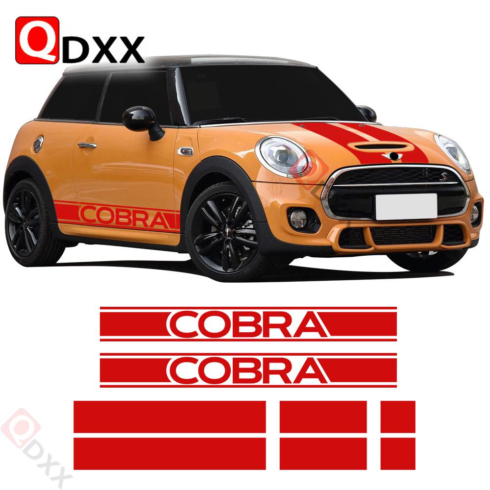 Bonnet Hood Trunk Rear Side Skirt Racing Stripes Vinyl Decal Stickers ...