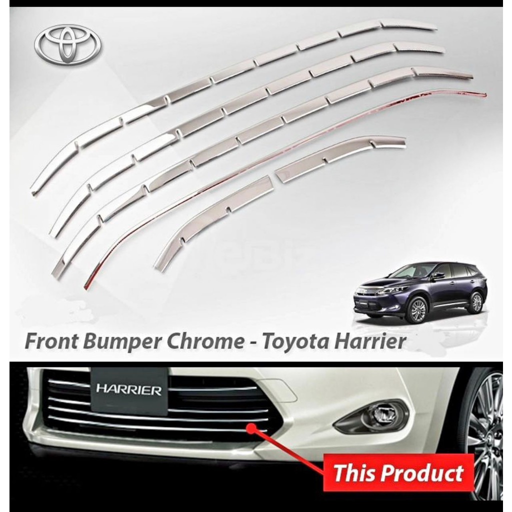 Toyota Harrier Xu60 Front Bumper Grille Chrome Trim | Shopee Malaysia