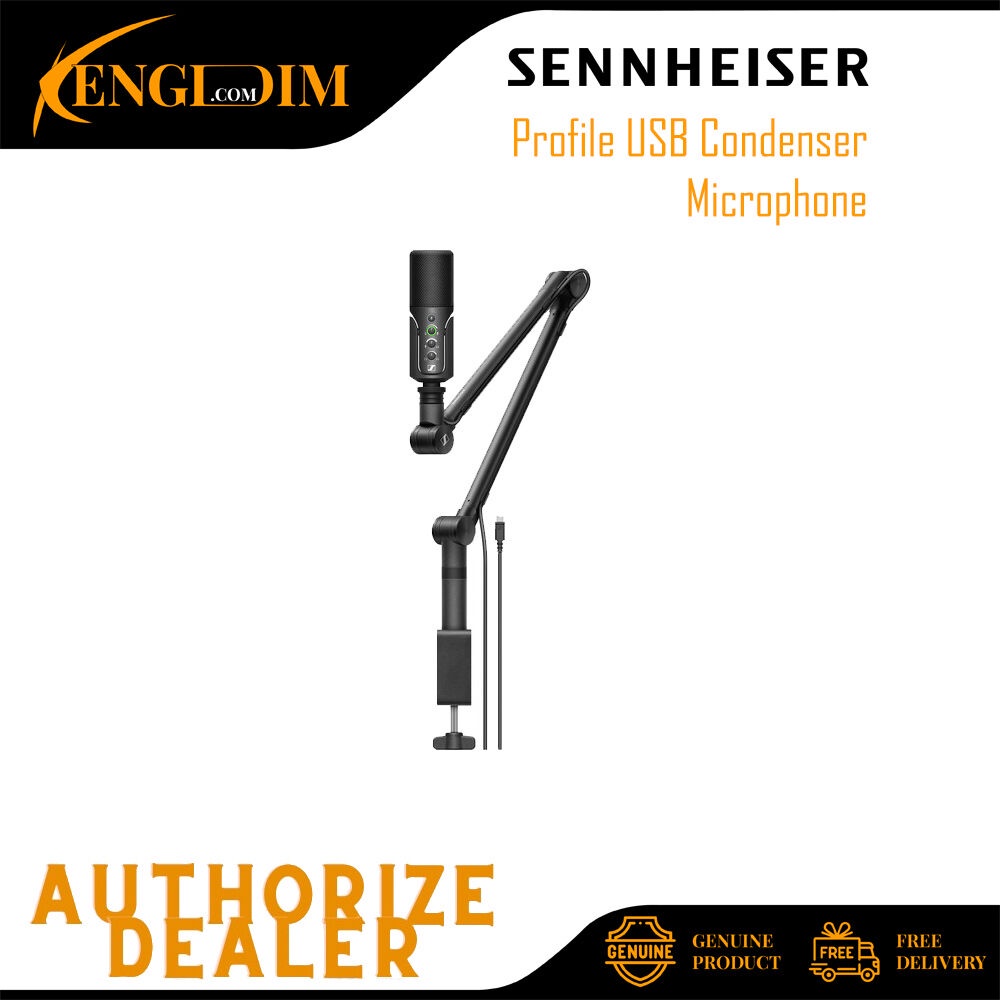 Sennheiser Profile USB Condenser Microphone Streaming Set with Boom Arm ...