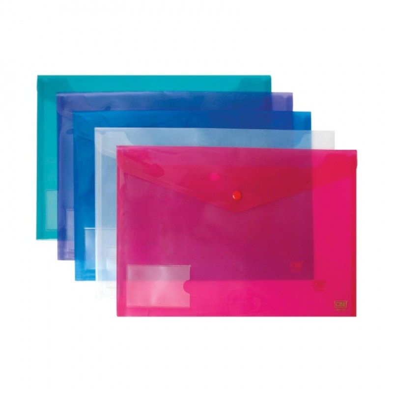 CBE A4 PP Button File Document Holder /Transparent Button File with ID ...