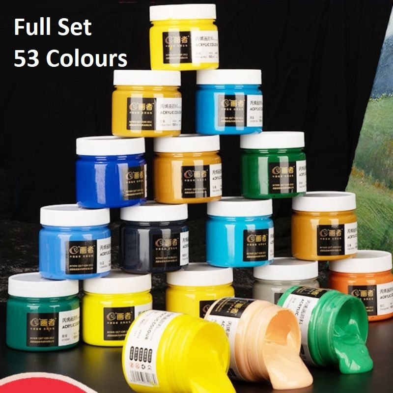 Full Set 53 Colours Acrylic Paint Colour 100ml for Art Canvas Painting ...