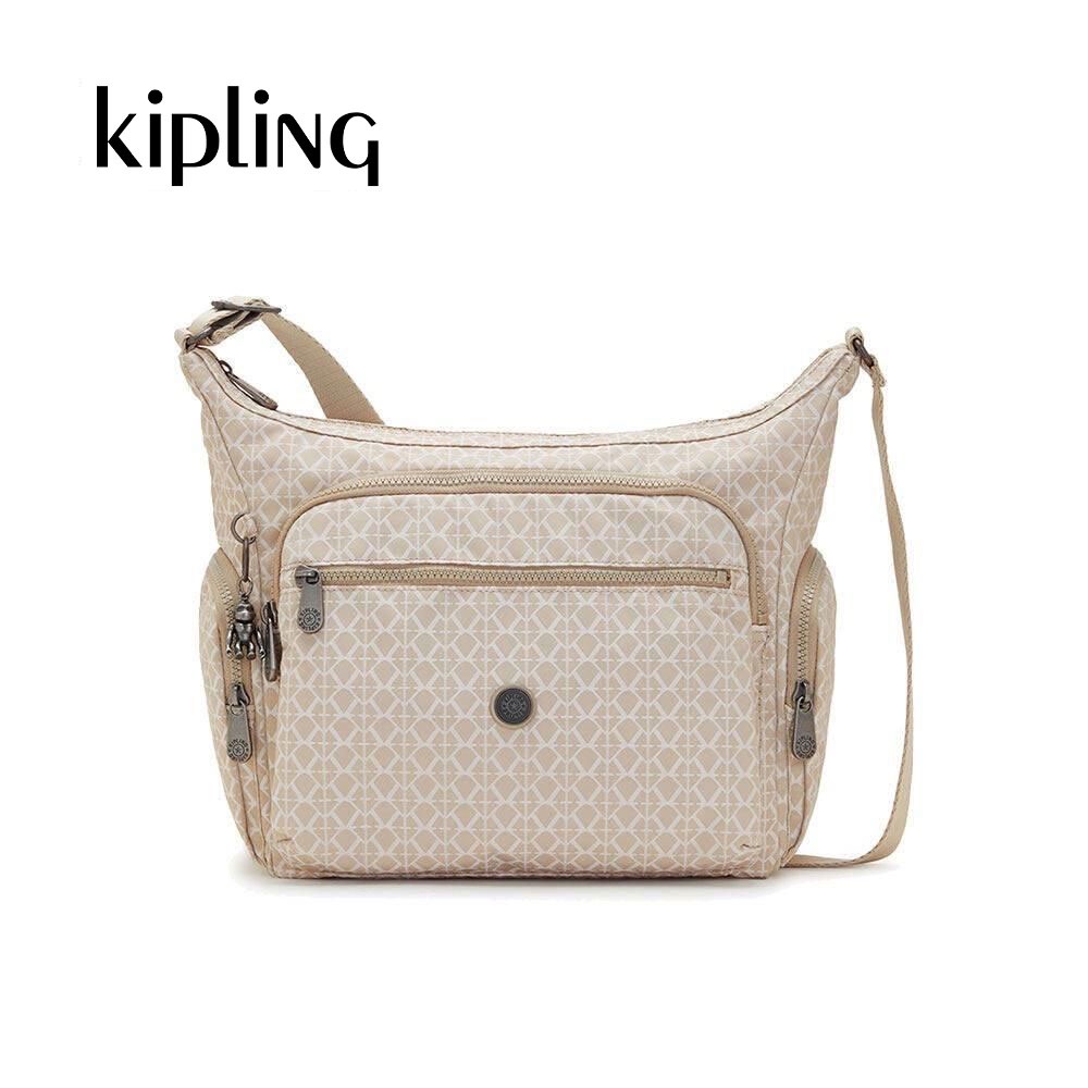 Kipling GABBIE Signature Beige Crossbody Bag | Shopee Malaysia