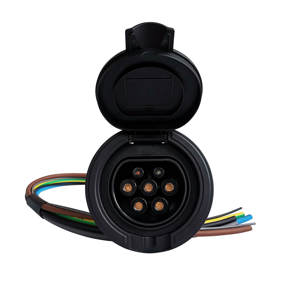 EVSE 16A 32A EV Socket 22KW Type 2 Female Plug Charging Station Female ...