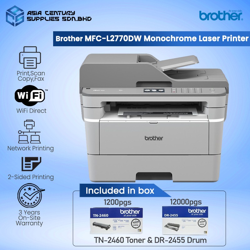 Brother MFC-L2770DW Wireless All In One Mono LaserJet Printer /Scan ...