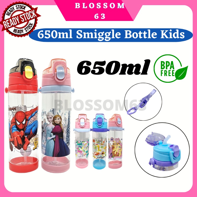 botol air budak [BLOSSOM 63] 650ml Disney Smiggle Water Bottle With Straw |Kids Botol Air Budak ...