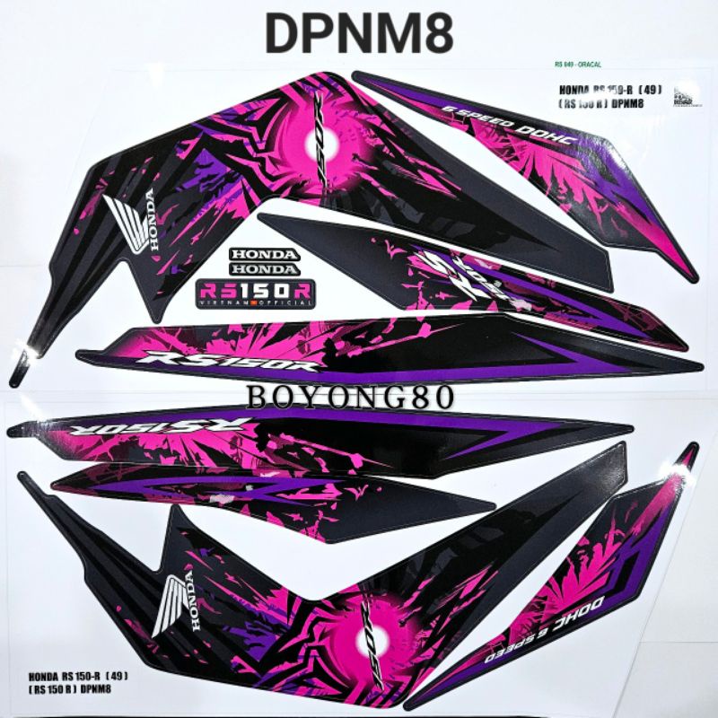 RS150 HONDA RS150R ( 49 ) CUSTOM DESIGN BODY STICKER NEW DESIGN ( READY ...