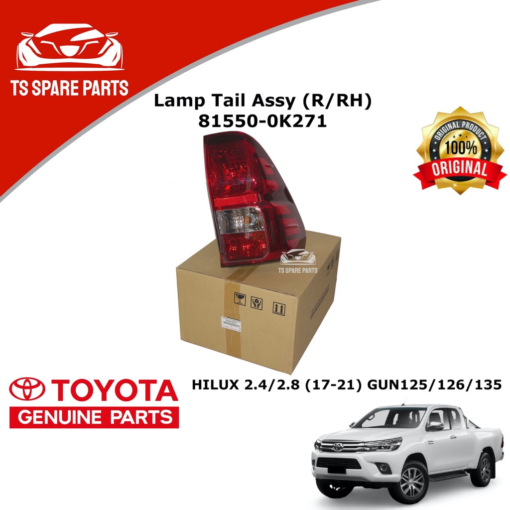 Toyota Lamp Tail Assy (R/RH) 81550-0K271 Hilux GUN125/6,135 (1pcs ...