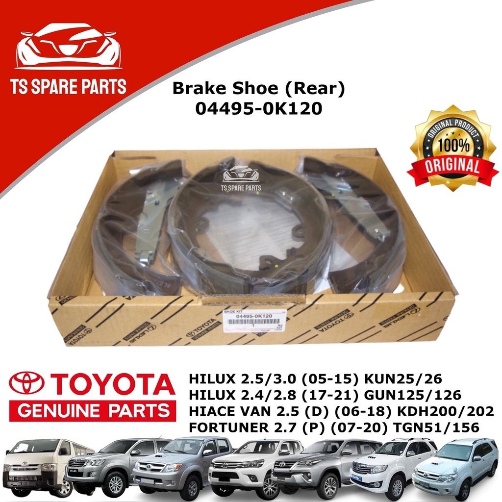 Toyota Brake Shoe (Rear) 04495-0K120 Hilux/Hiace Van/Fortuner KUN25/26 ...