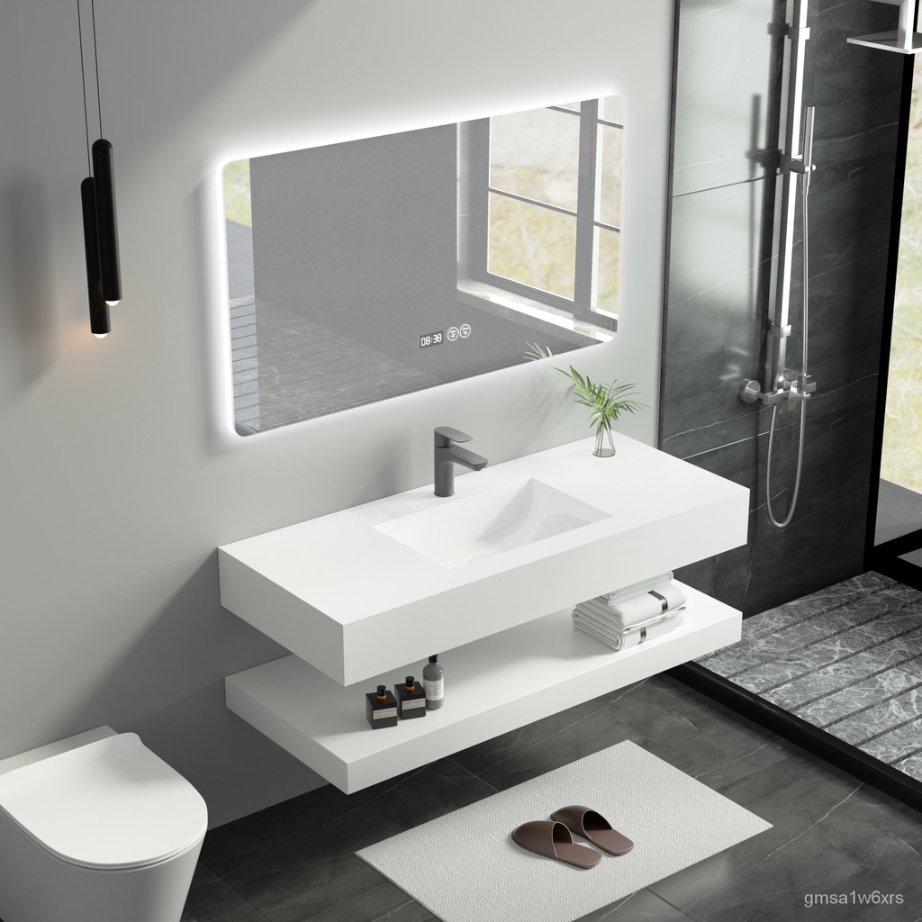 【YS WL】Double Layer Stone Plate Bathroom Cabinet Combination Integrated ...