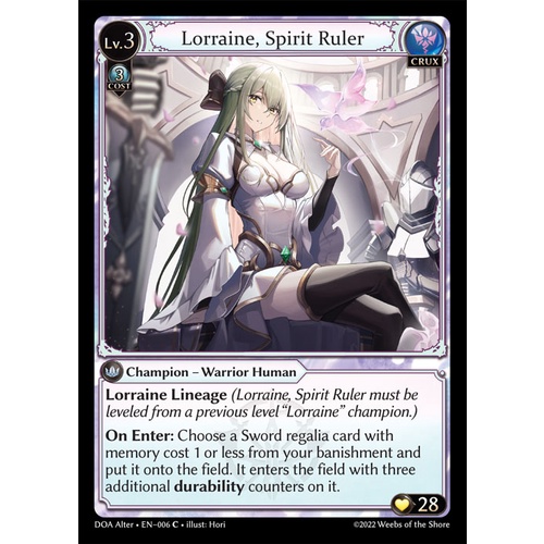 Lorraine, Spirit Ruler | DOA Alter - 6 - C | Champion — Warrior Human ...
