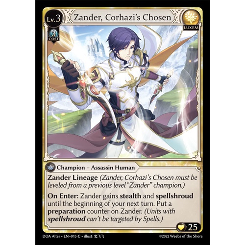 Zander, Corhazi's Chosen | DOA Alter - 15 - C | Champion — Assassin ...