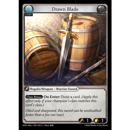 Drawn Blade | DOA Alter - 33 - R | Regalia Weapon — Warrior Sword ...
