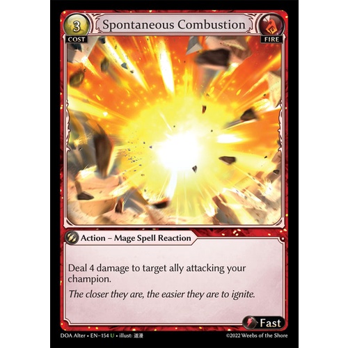 Spontaneous Combustion | DOA Alter - 154 - U | Action — Mage Spell ...