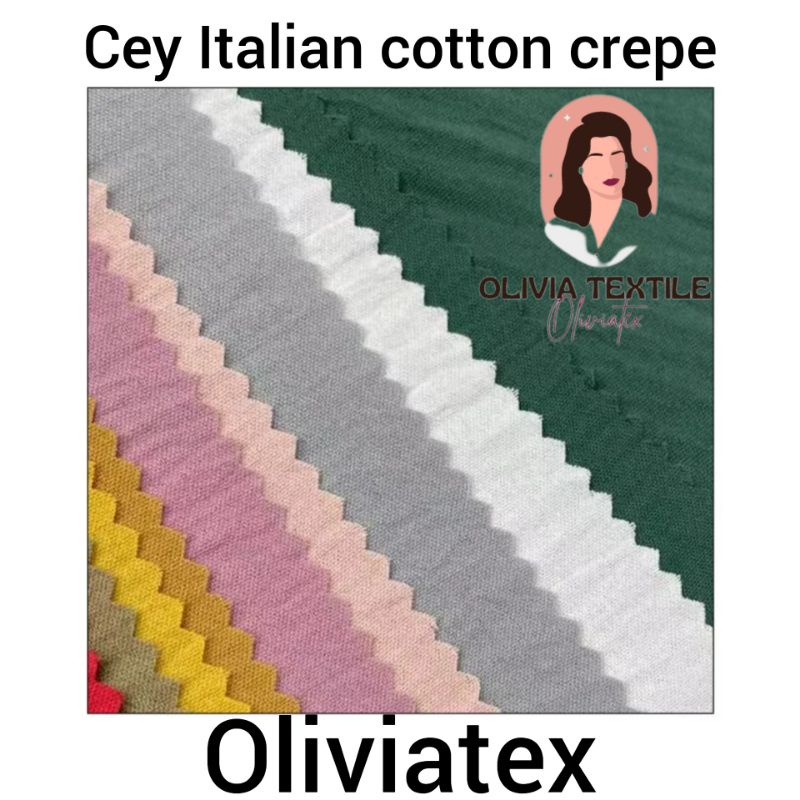 KAIN PASANG' CEY ITALIAN CREPE COTTON PLAIN (CRUMPLED) BIDANG 60"0.5M ...