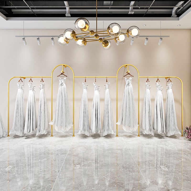 Wedding Dress Rack Wall Hanging Floor-Standing Cheongsam Dress Rack ...