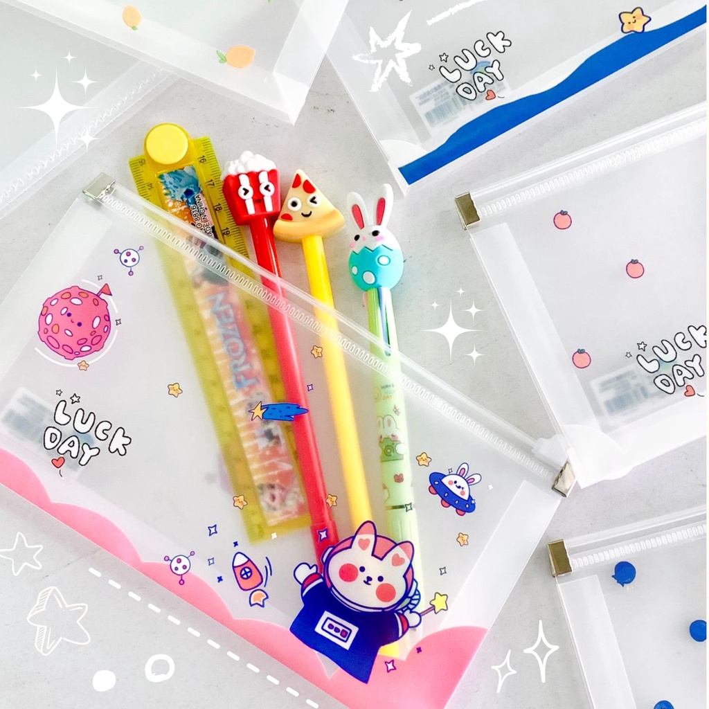 Zipper bag stationery pencil case student pencil case pensel beg pensel ...