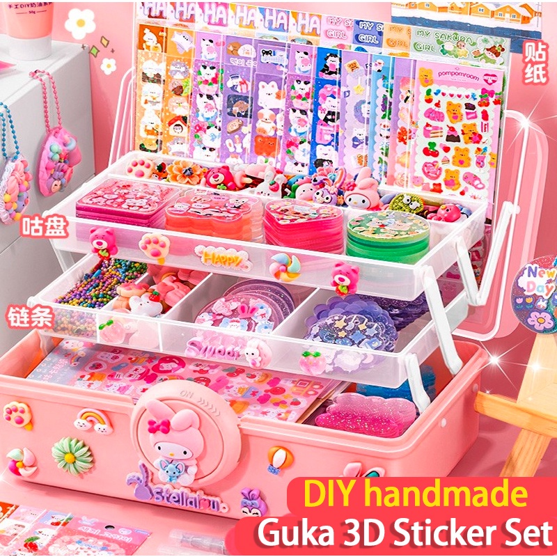 Goo Card Sticker Set with Storage Box Diy Guka 3D Sticker Full Set of ...