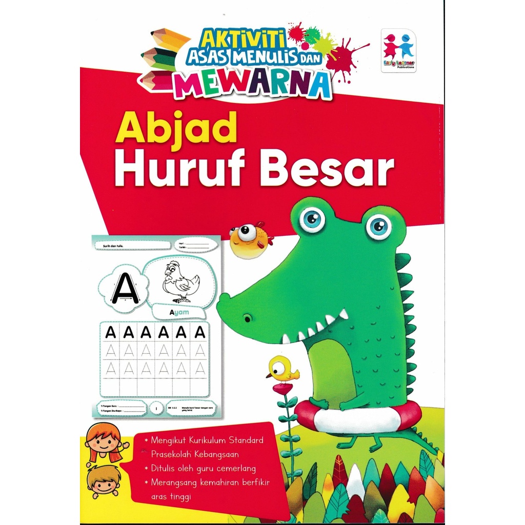 Early Learner: Aktiviti Asas Menulis Dan Mewarna: Abjad Huruf Besar ...