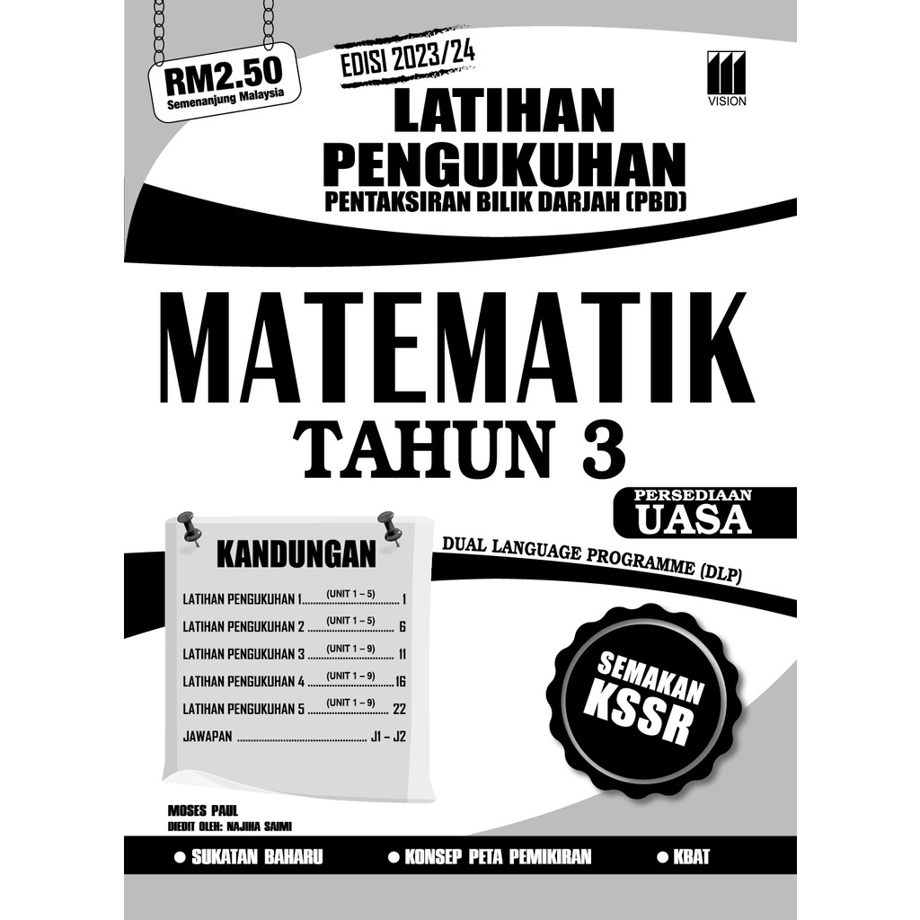 Vision 2023: Latihan Pengukuhan PBD Matematik/Mathematics Dwibahasa Tahun/Year 3 9789674825553 ...