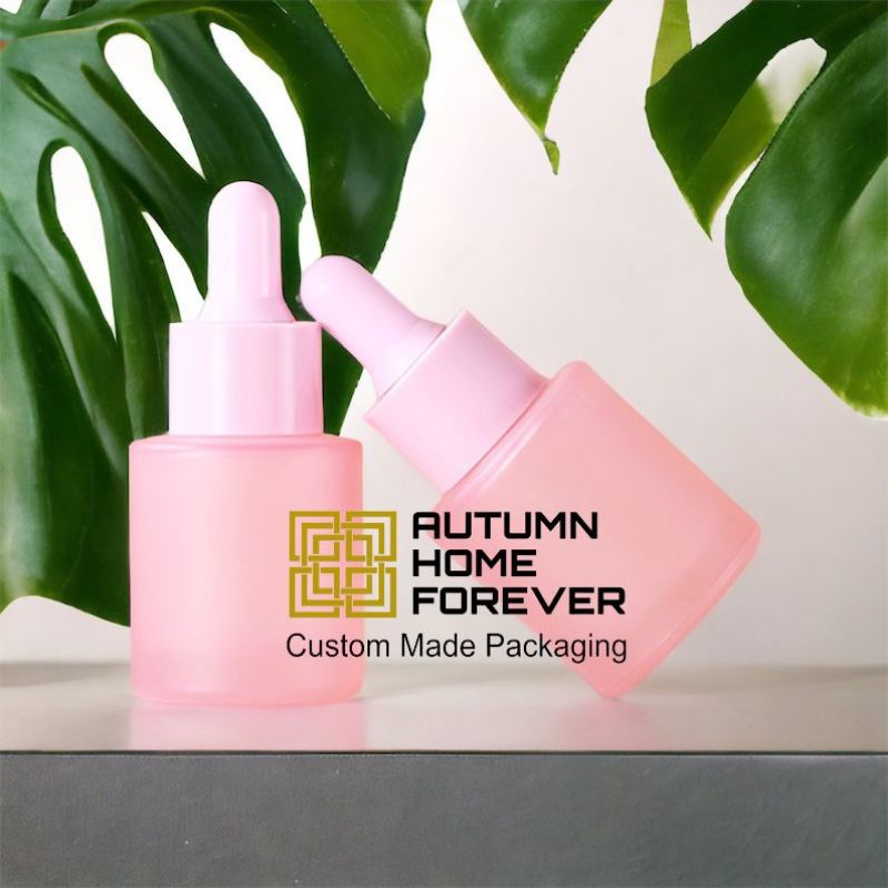 Dropper Bottle Pink Matte Frosted 20ml, Serum Glass Bottle, Essential ...